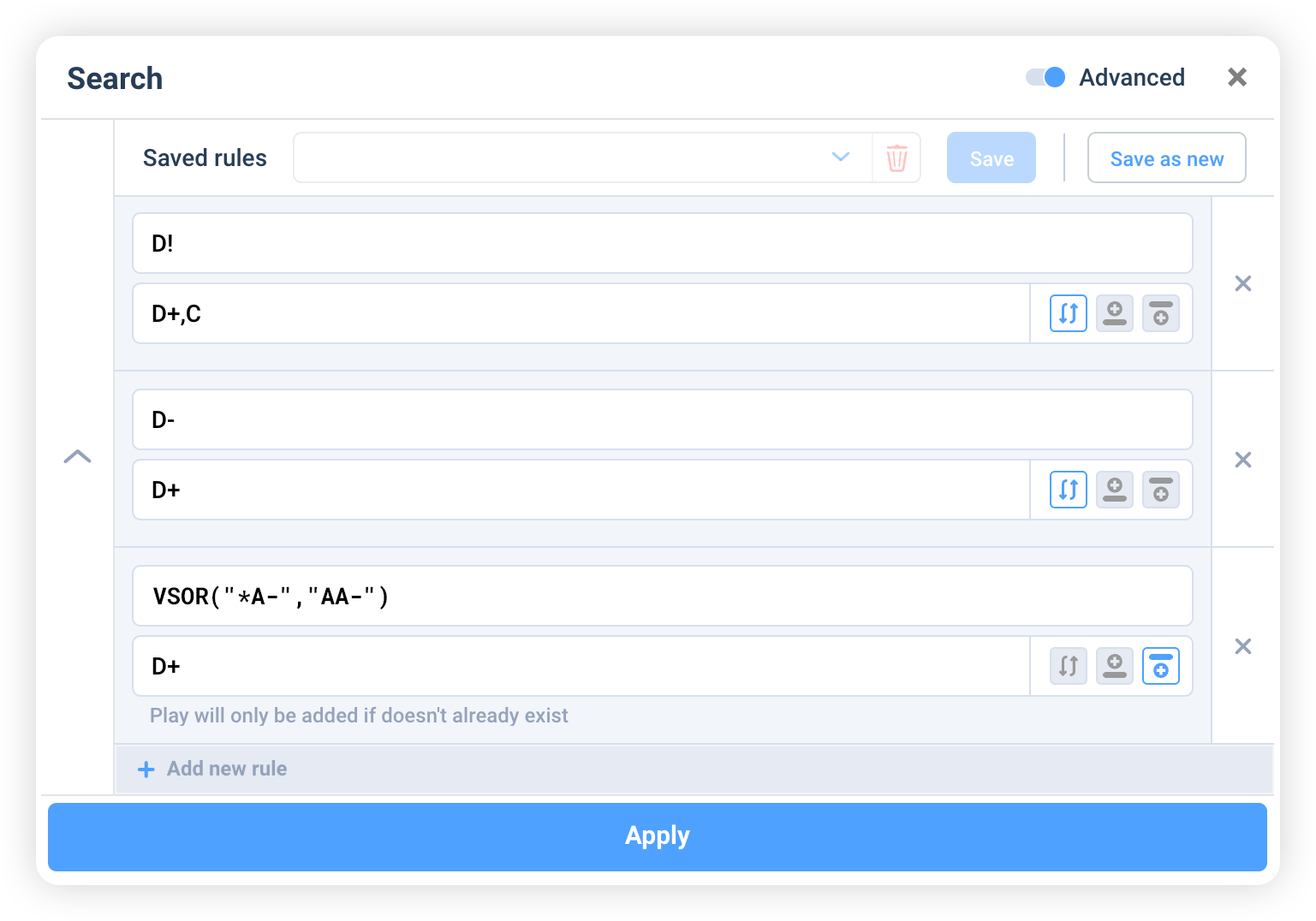Find, change and add match codes - VolleyStation